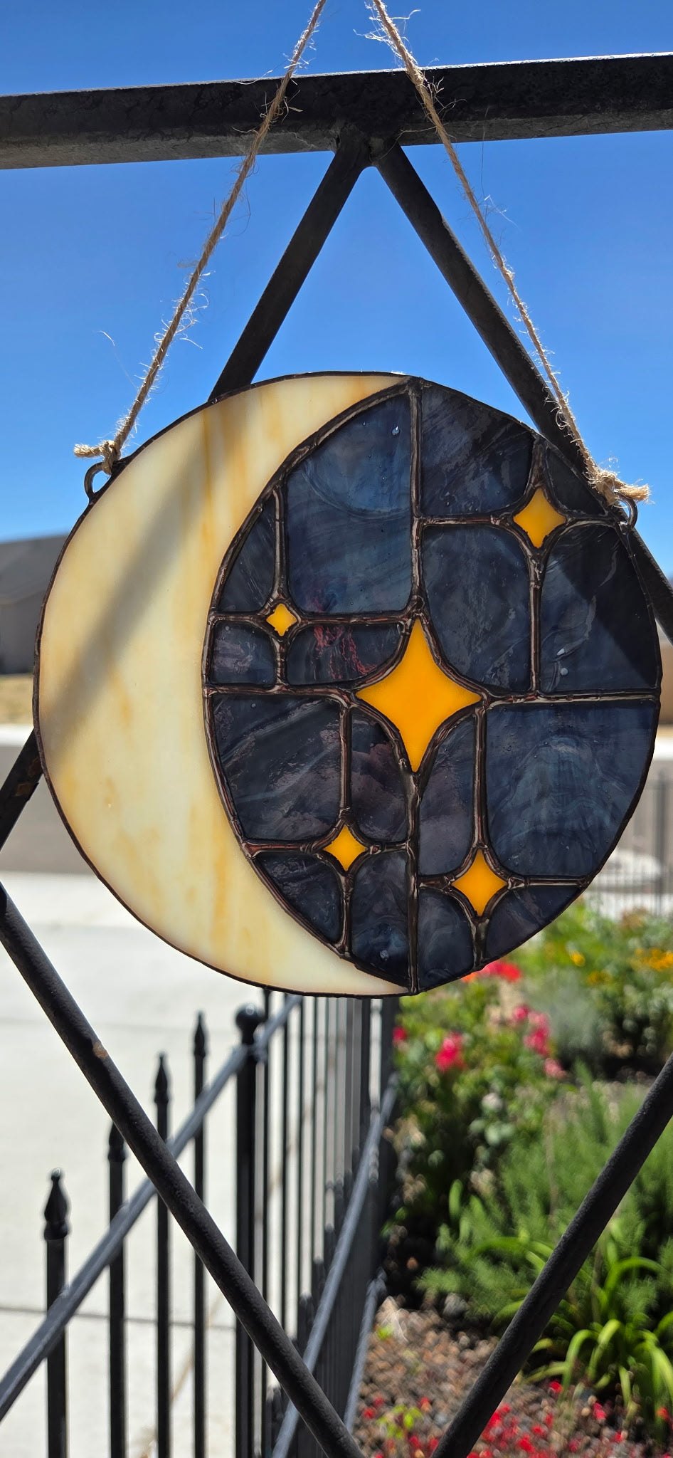 Hanging Moon Stained Glass – Zap Family Creations